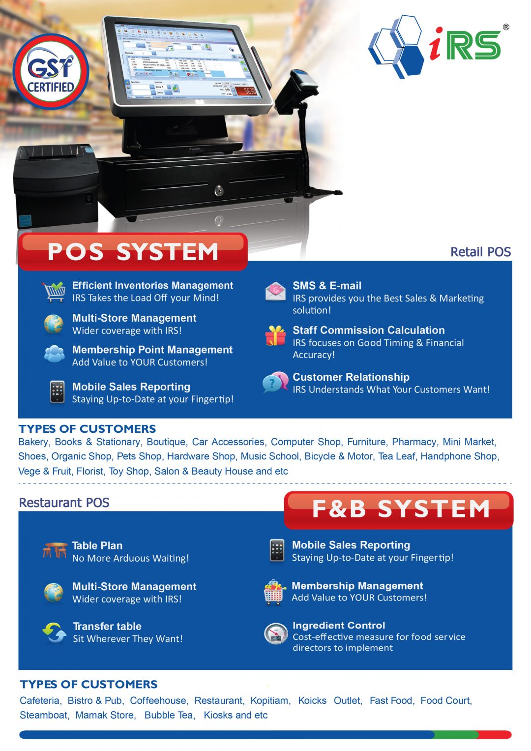 IRS POS System Features | POS System Malaysia Supplier
